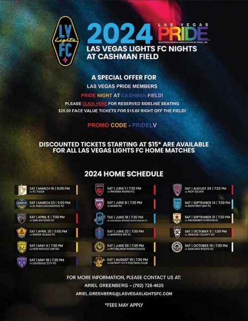 Las Vegas Lights FC Nights at Cashman Field – Las Vegas PRIDE